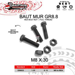 Jual HEX BOLT NUT SET FULL THREAD GRADE 8.8 HOTDIP (HDG) M16 - Kab ...