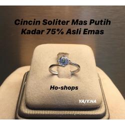 Jual Cincin Soliter Mas Putih Kadar 75% Asli Emas Y.7F - S10-1 ...