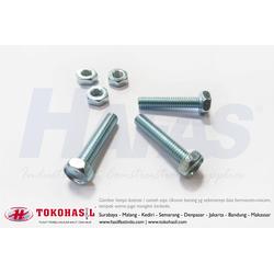 Jual Baut Mur Putih M12x20 BMP M12 x 20 Baut Mur Besi Galvanis Set - Jakarta Barat - SLF | Tokopedia