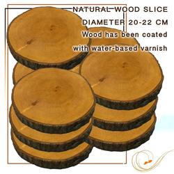 Jual Natural wood slice diameter 20-22 cm potongan talenan kayu ...