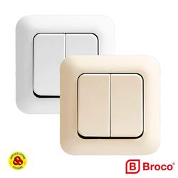 Promo Broco Saklar Seri 2G Gracio 4162 Sakelar Double 2 Gang - Cream ...