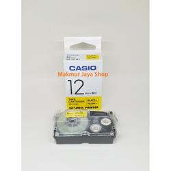 Jual EZ- Label Casio Tape Cartridge XR-12YW1 Black INK Yellow 12MM x 8m ...