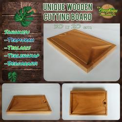 Jual Nampan kayu jati line edge 40x30x2cm talenan kayu jati Cutting ...
