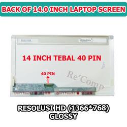 Jual Lcd led laptop 14 inch standar tebal conektor 40 pin led - Jakarta ...