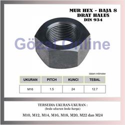 Jual MUR BAJA M16 HTB GRADE 8.8 KUNCI 24 MUR HEX NUT 16MM HITAM PITCH 2.0 - Kab. Tangerang ...