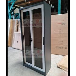 Promo Lemari Arsip Besi 2 Pintu Sliding Kaca|Kantor File| Sleding Geser - LEMARI ARSIP, TANPA ...
