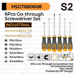 Jual 6-Pcs Go-Through Screwdriver Set INGCO HSGT680608 - Obeng Ketok Tembus - Kota Tangerang ...