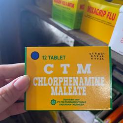 Jual CTM 4 Mg 12 Tablet - Obat Alergi Rhinitis Gatal Gatal dan Biduran ...