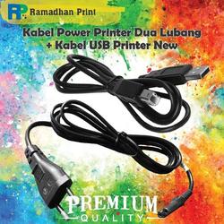 Jual Kabel Power Printer Canon HP Epson 2 Lubang & Kabel USB Computer ...