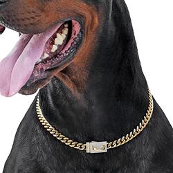 Promo Diamond Dog Gold Chain Collar - 19mm Shiny Luxury Necklace Size ...