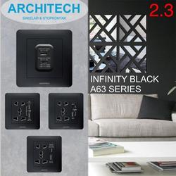 Promo ARCHITECH INFINITY A63 BLACK SAKLAR STOP KONTAK FRAME - STOP KONTAK USB - Kota Depok ...