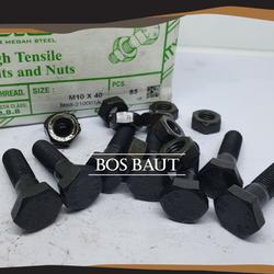 Jual Baut Baja Hitam TMS 4.6 M10x40 (Kunci 17) Bolt TMS 4.6 Full Drat 1Pcs - Kota Semarang ...