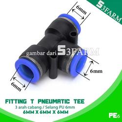Jual PE Fitting Tee Pneumatic Slip Lock Selang Ke Selang Type MPE / PUT - 6mm - Jakarta Barat ...