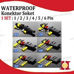 Jual Soket Konektor Kabel Anti Air Socket Waterproof 1P, 2P, 3P, 4P - 1 ...
