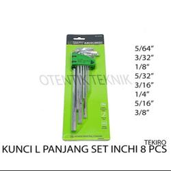 Jual TEKIRO Hex Key LONG SET INCH / Kunci L set INCHI Panjang 5/64-3/8 ...