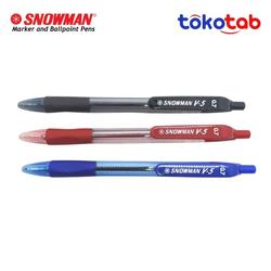 Jual Pulpen Snowman V5 Biru Bolpoin Ballpoint Retractable 0,7mm 12 Buah ...