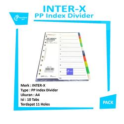 Jual Inter X Folder PP Index Divider A4 10 Tabs Mix Color - Pack ...