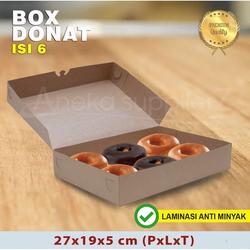 Promo Box Donut Kraft Kotak Donat isi 6 Dus Roti coklat Kemasan Kue ...