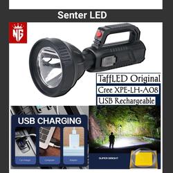 Jual Senter LED Tembak Jarak Jauh Super Terang Flashlight Cas USB Anti ...