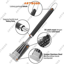 Jual ARTBOSS Sikat Pembersih Panggangan Triple Bbq Grill Brush Heavy ...