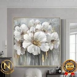 Jual Lukisan bunga mawar texture dekorasi dinding modern elegan ...