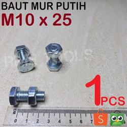 Jual Baut Mur Putih Hex M10x30 3cm Besi Galvanis BMP Hexagon Kunci 17 M10 - Kota Tangerang ...