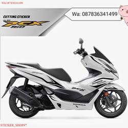 Jual sticker pcx 160 cutting sticker pcx 160 body putih sticker hitam ...