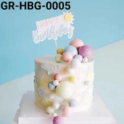 Jual GR-HBG-0005 Cake topper hiasan kue bola glitter emas perak pink putih - HBG-0005-D HIJA ...