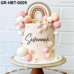 Jual GR-HBT-0006 Cake topper hiasan kue bola emas perak biru pink putih - HBT-0006-D HIJA ...