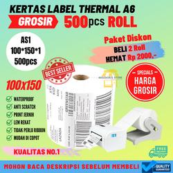 Promo KERTAS THERMAL LABEL STICKER 100X150 500PCS BARCODE UKURAN A6 - 500pcs-LIPAT - Jakarta ...