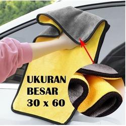 Jual Kain Lap Microfiber 2 sisi Kuning Abu2 Besar 30x60 30 x 60 Wash ...