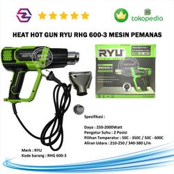 Jual HEAT GUN RYU RHG 600 - 3 RHG600-3 HOT GUN MESIN PEMANAS PACKING ...
