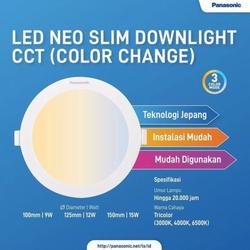 Jual Lampu downlight LED Panel Panasonic 9watt 9w 9 watt neo slim - Natural White - Kota ...