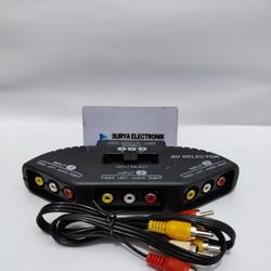 Jual AV TV Switch selector Box RCA 3 Input 1 Output - AV SELECTOR HITAM ...