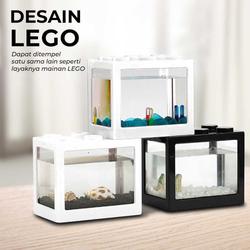 Jual Aquarium Mini Lego Akuarium Ikan Cupang Guppy Hias Akrilik USB LED ...