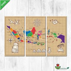 Jual Hiasan Dinding 120*60cm Peta Indonesia Map IDJZ Jumbo - Jakarta ...