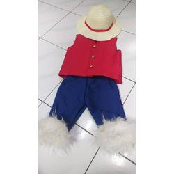Jual One Piece Monkey D Luffy Kostum Anak Cosplay Anime One Piece - Set ...