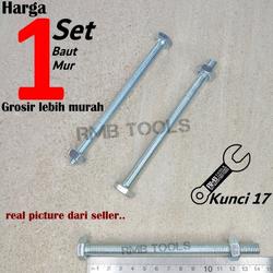 Jual Baut Mur Putih Hex M10x60 6cm Besi Galvanis BMP Hexagon Kunci 17 M10 - Kota Tangerang ...