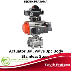 Jual Actuator Ball Valve 3PC Body Stainless Steel 3/8" Double Acting ...