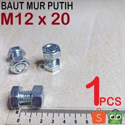 Jual Baut Mur Putih Hex M12x60 6cm Besi Galvanis BMP Hexagon Kunci 19 M12 - Kota Tangerang ...