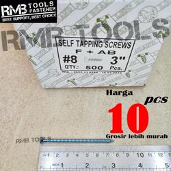 Jual Sekrup Tapping Screw FH 12 x 3 Panjang 7.5cm Kayu Tembok Aluminium ...