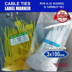 Jual Kabel Ties Marker Label 3x100\3x150\3x200 - 3x100 mm, Putih - Kota ...