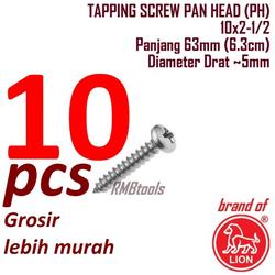 Jual Sekrup Skrup Tapping PH 6x5/8 1.5cm Pentol Kayu Tembok Alumunium 6 ...
