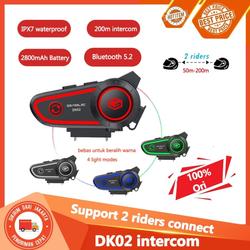 Promo DK02 Sepeda Motor Helm Bluetooth Tahan Air intercom Headset 50-200m - 50m Intercom - Kota ...