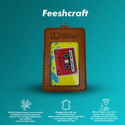 Jual CUSTOM ID CARD HOLDER KULIT SAPI ASLI BIRU NAVY NAME TAG CUSTOM ...