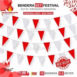 Jual Bendera Renteng Segitiga Merah Putih Hiasan Kemerdekaan Dekorasi Agustusan Bendera ...