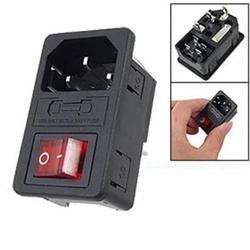 Jual Soket AC 3in1 + Saklar Lampu + Fuse Holder Power Outlet Socket Switch - RED SWITCH 4P ...