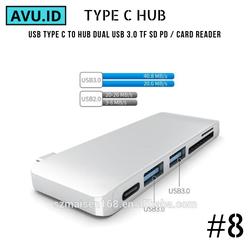 Promo Converter Hub Adapter Multi port 8 in 1 USB Type C ke Usb 3.0 ...