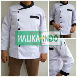 Jual baju chef lengan pendek hitam kombinasi - Putih, XL - Jakarta ...