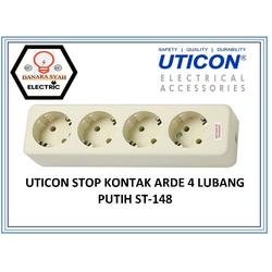 Jual UTICON STOP KONTAK ARDE 4 LUBANG PUTIH ST-148 (GROSIR) ST148 2P ...